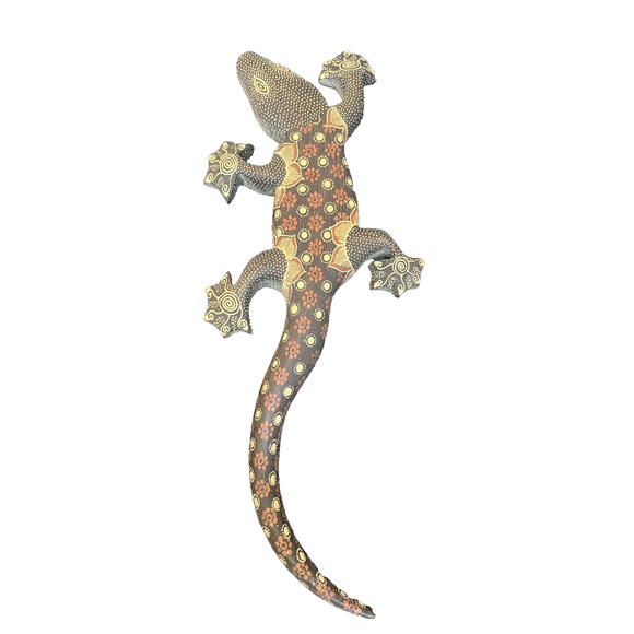 Accents | Vintage Hand Painted Carved Wooden Lizard 15 Lizard Art Decor ...